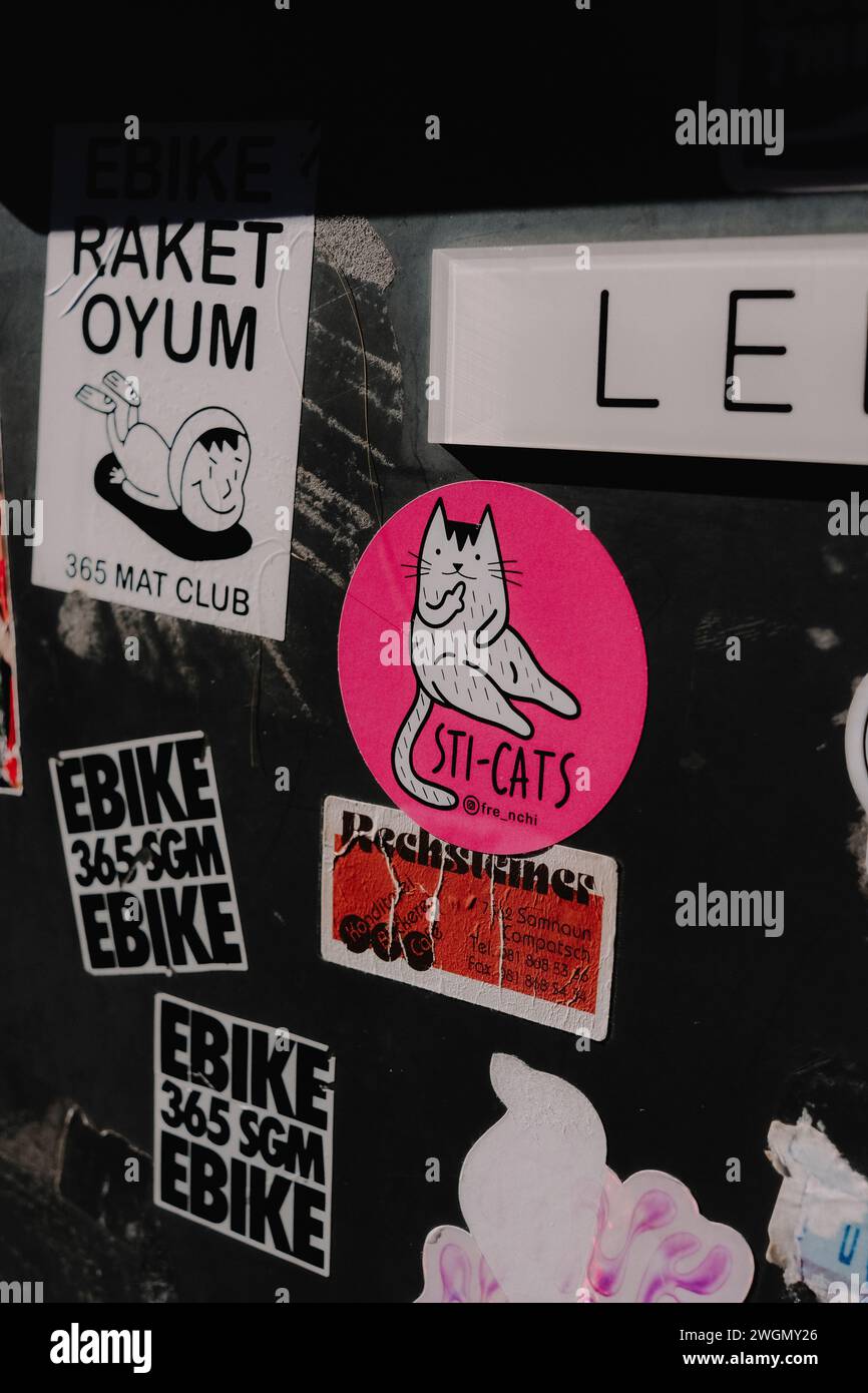 Cat sticker, Shibuya, Tokyo, Japan Stock Photo - Alamy