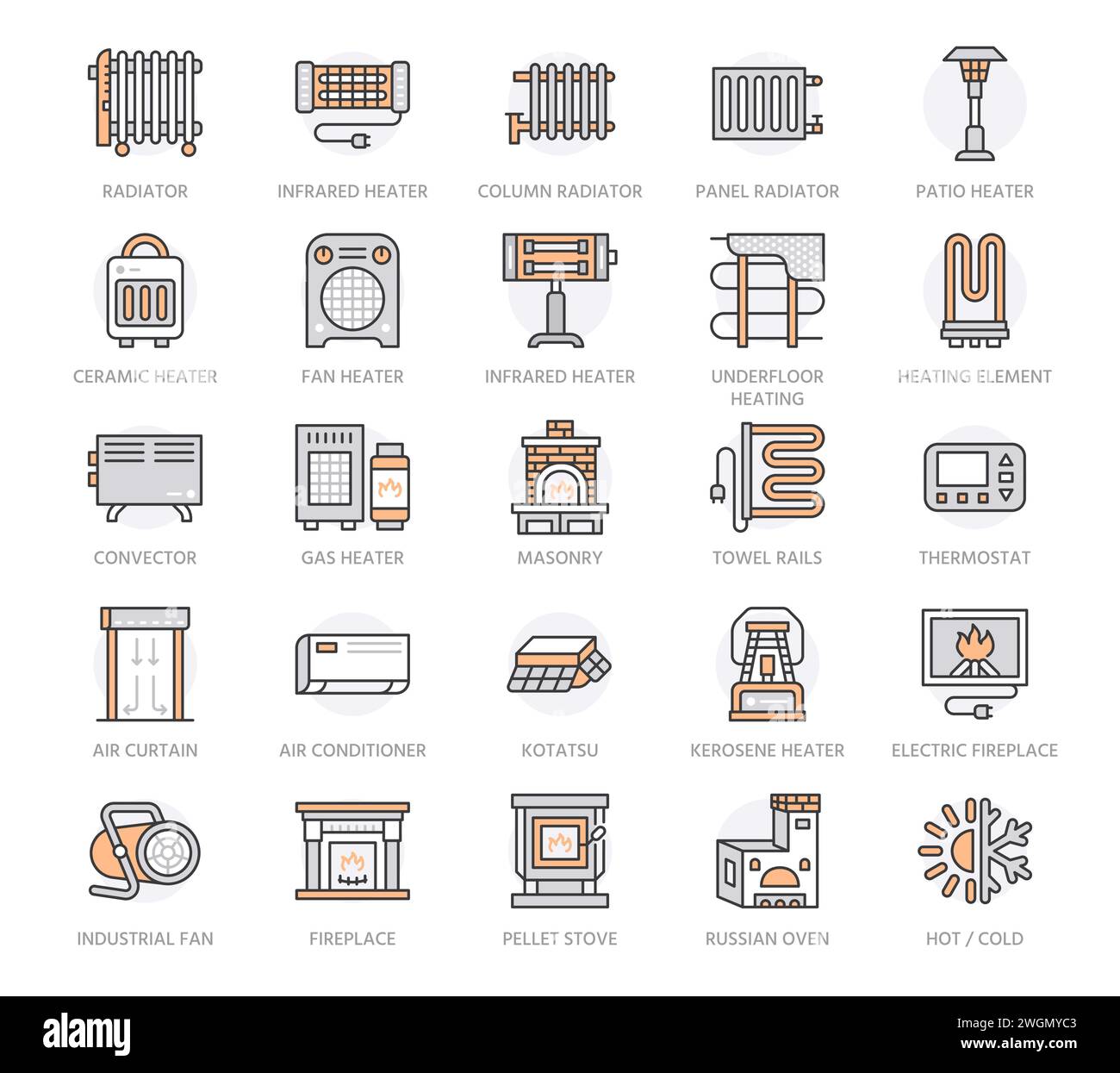 Portable radiator fire Stock Vector Images - Alamy