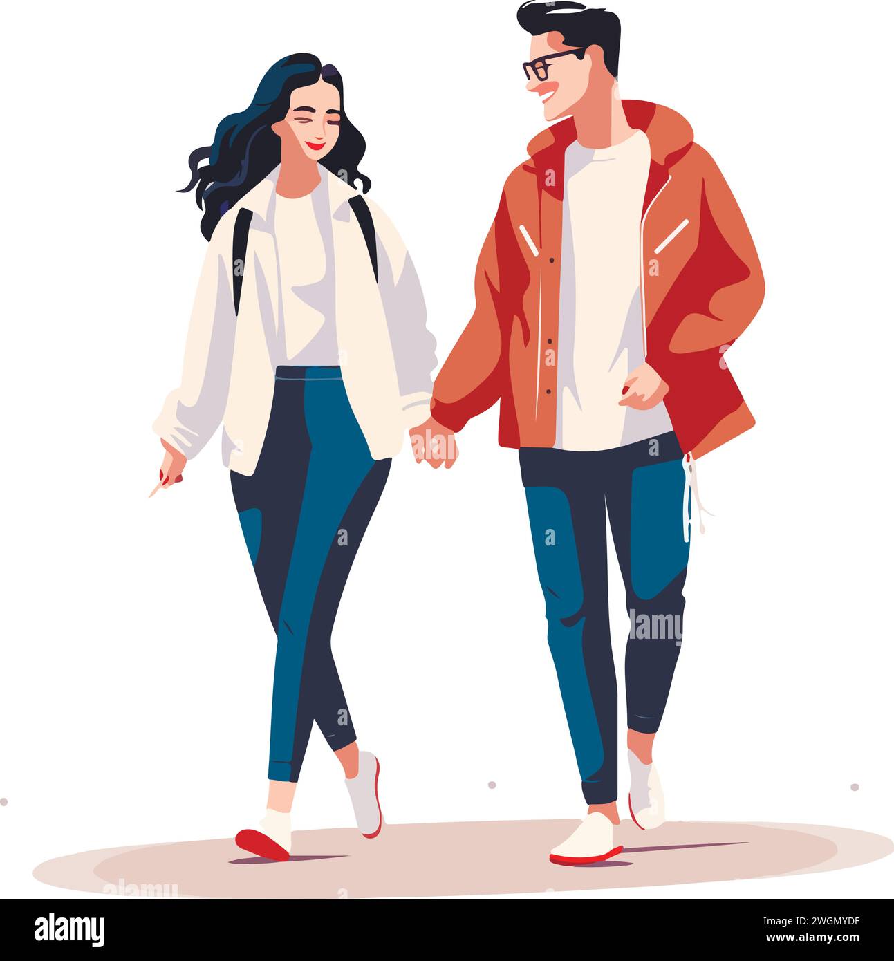 Two happy young women in Stock Vector Images - Alamy