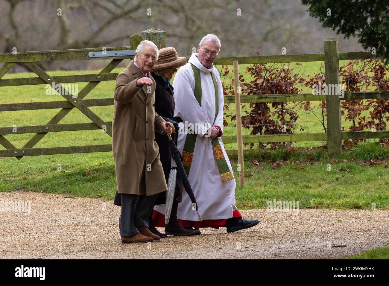 Pic dated Feb 4th shows King Charles and Queen Camilla at church in ...