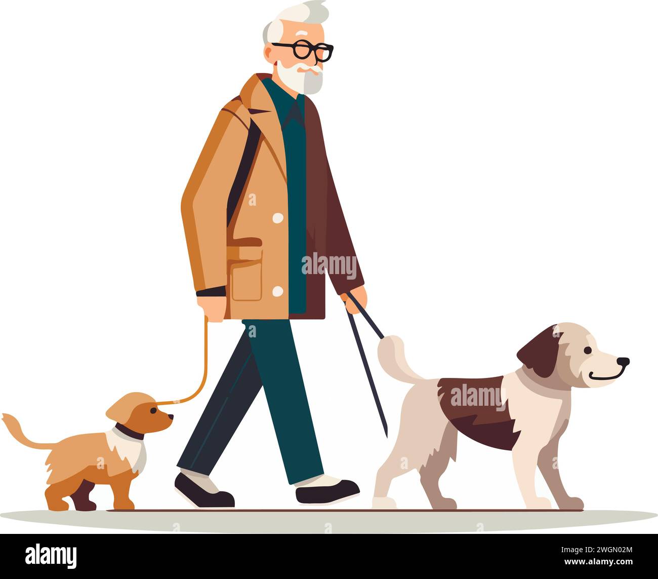 Old owner old pet Stock Vector Images - Alamy