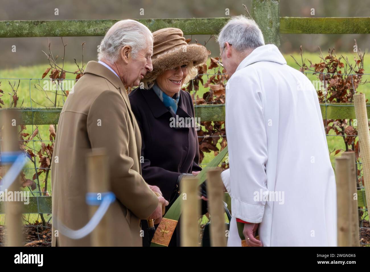 Pic dated Feb 4th shows King Charles and Queen Camilla at church in ...
