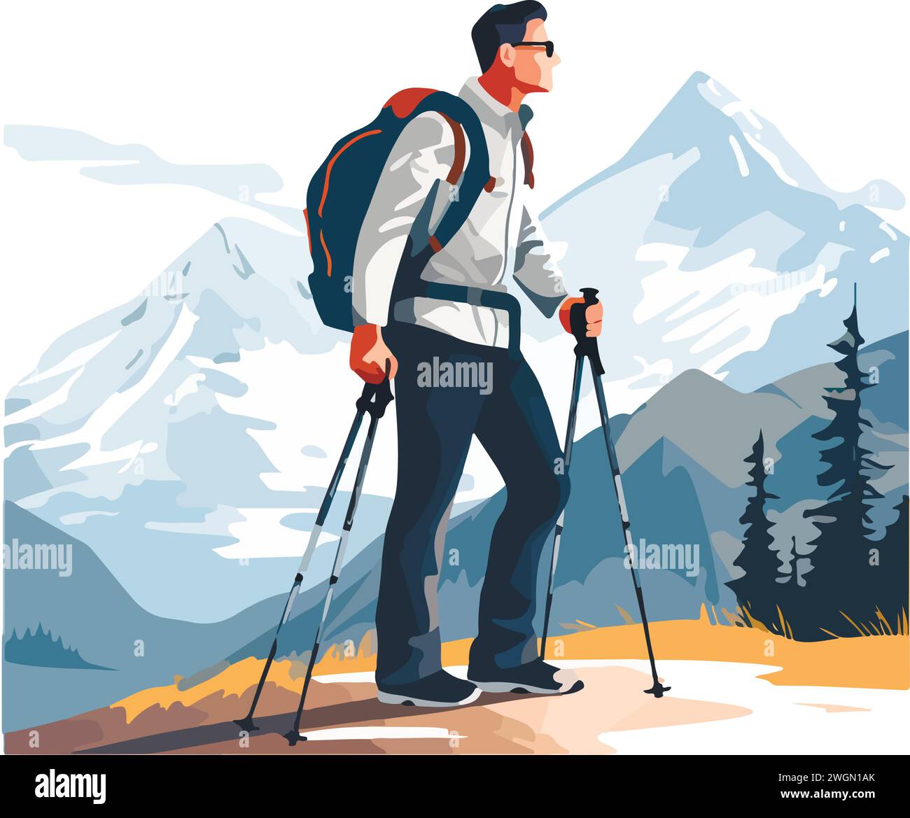 Human and wilderness Stock Vector Images - Alamy