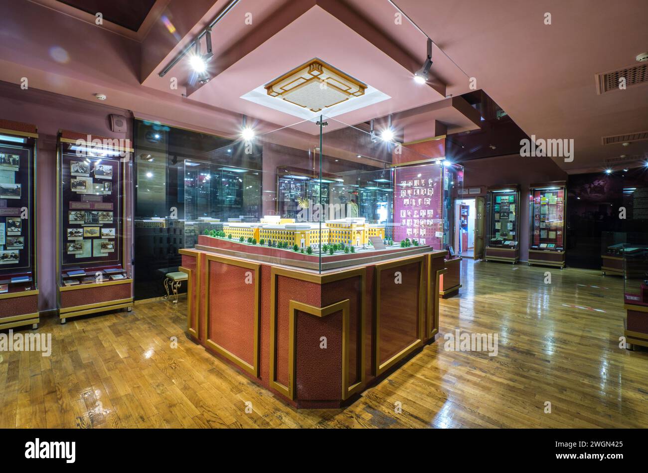 View of the main gallery of the museum with displays about famous ...