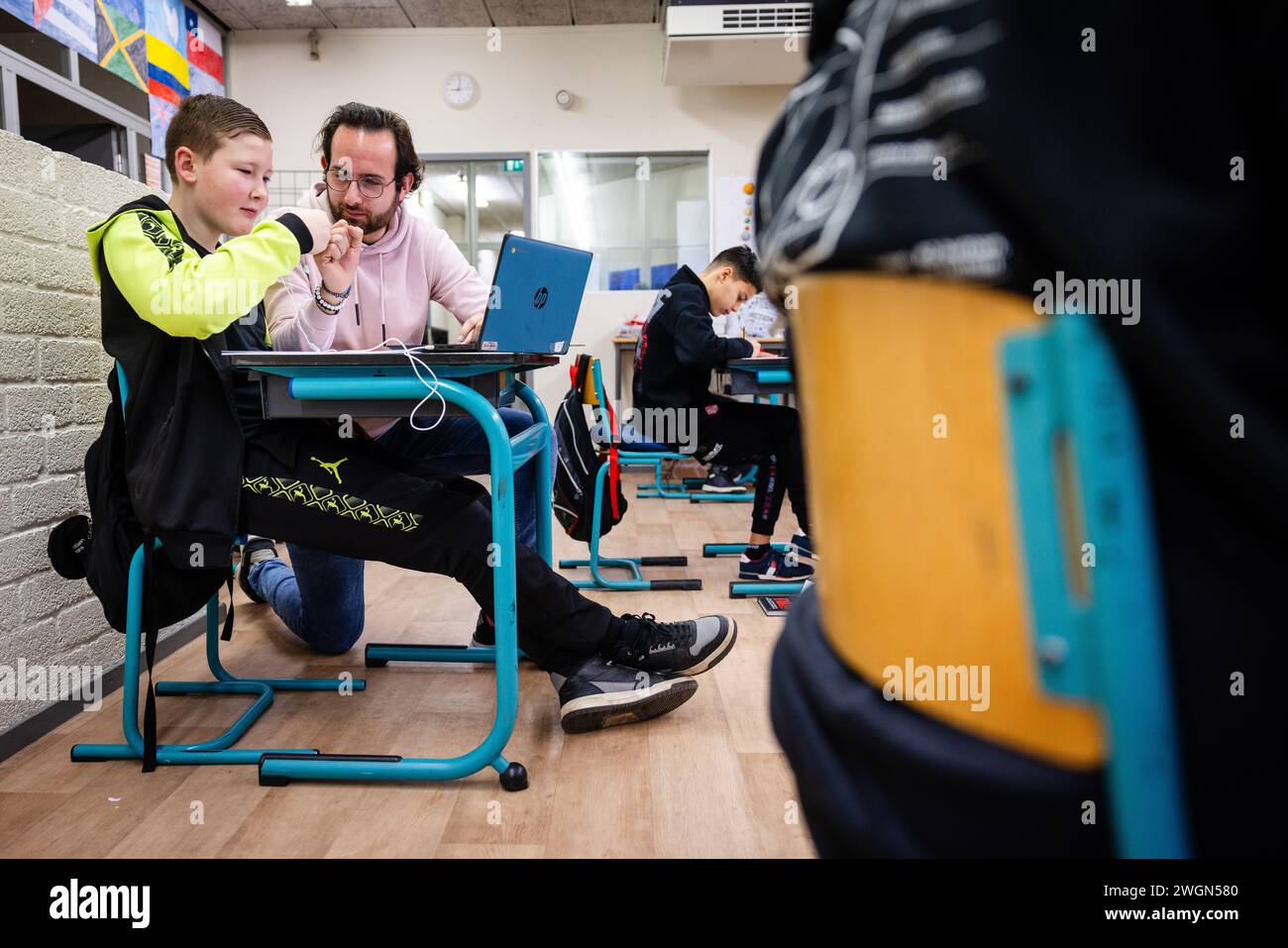 DORDRECHT - Students from group 8 while taking the progression test ...