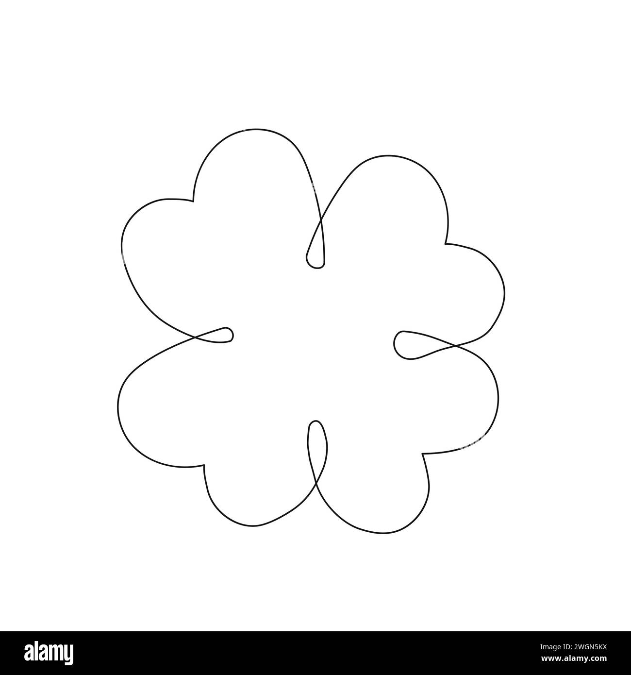 Clover celtic lucky symbol continuous line art traditional decorative ...