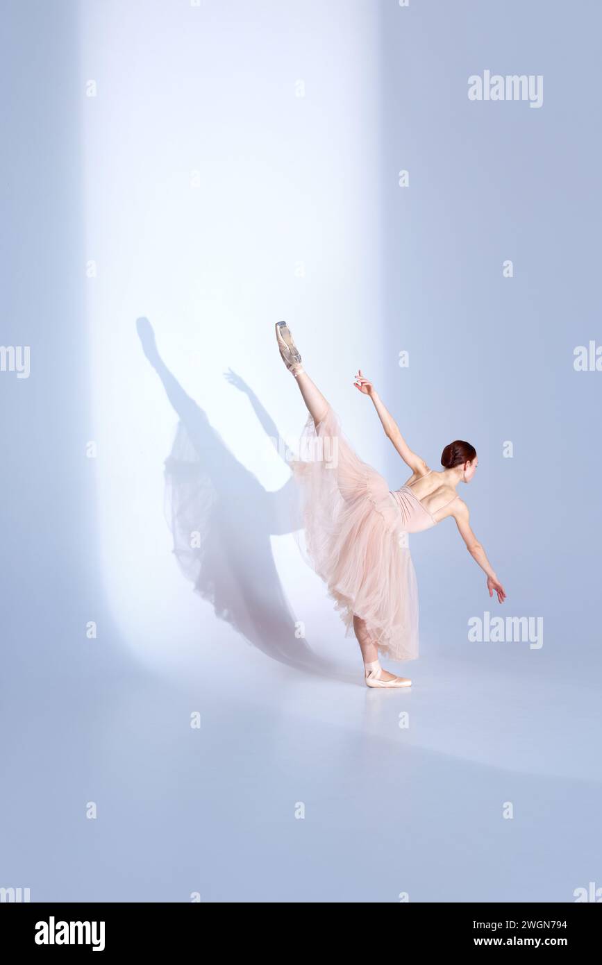 Ethereal Ballet. Body-Size Portrait of sensitively posed ballerina ...