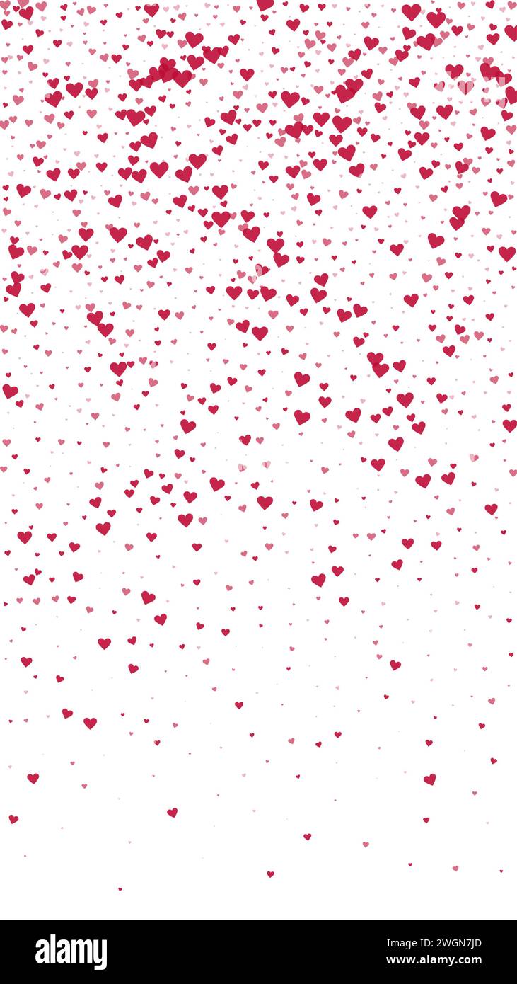 Flying hearts for valentine's day. Red hearts scattered on white ...
