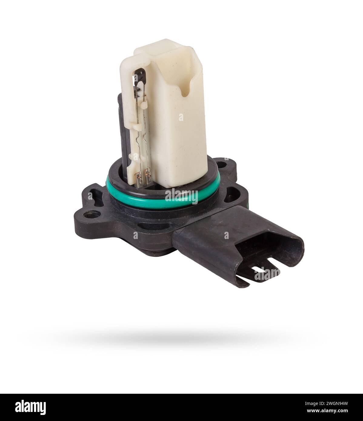 Mass air flow sensor isolated on white background. Auto service ...