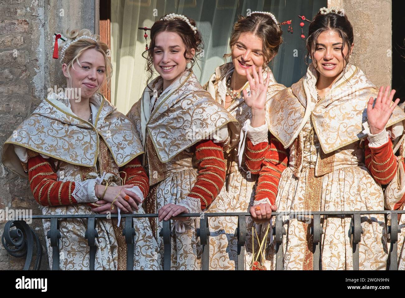 Four of the twelve selected girls competing for the most beautiful ...