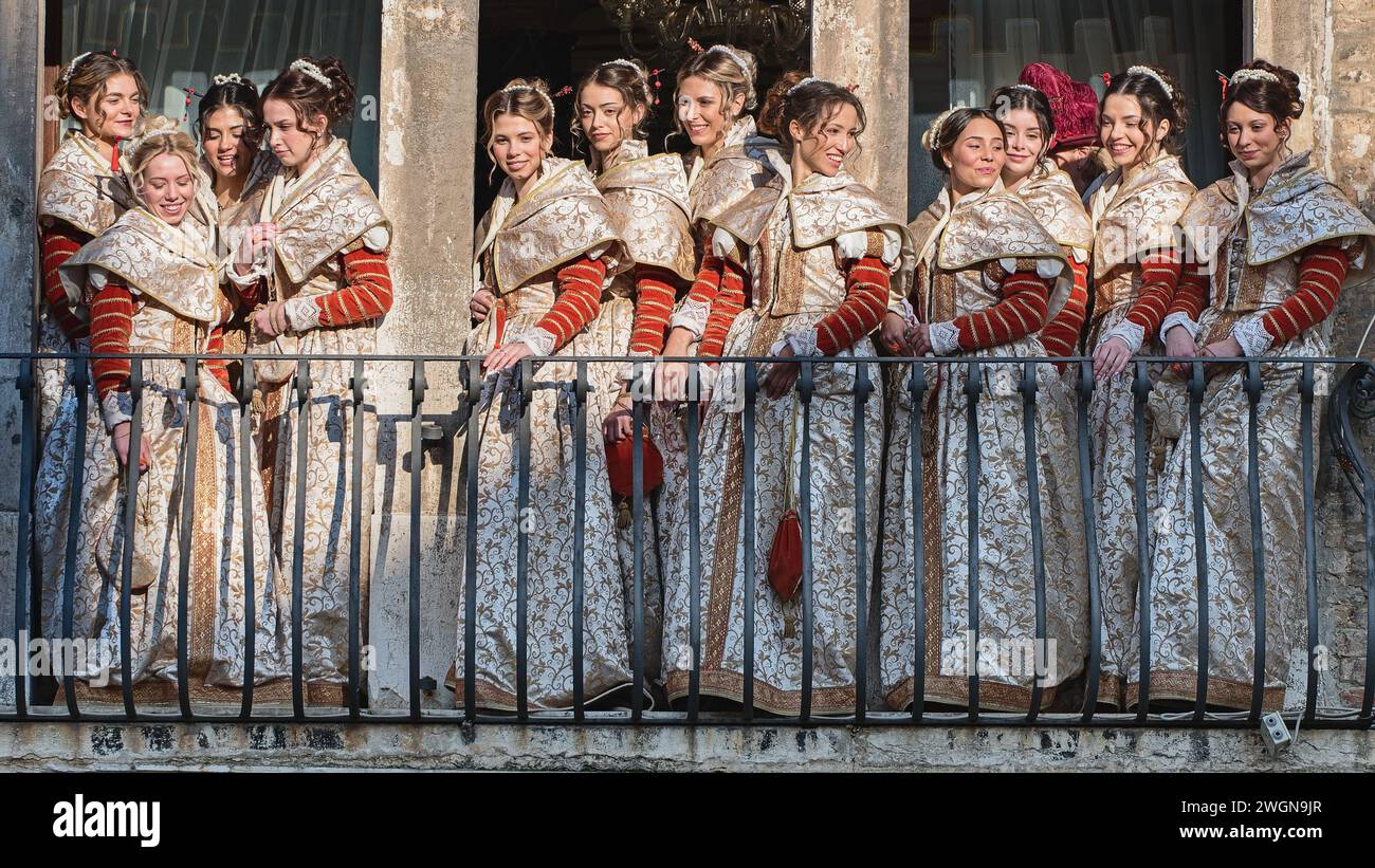 Twelve selected girls competing for the most beautiful Maria at the ...