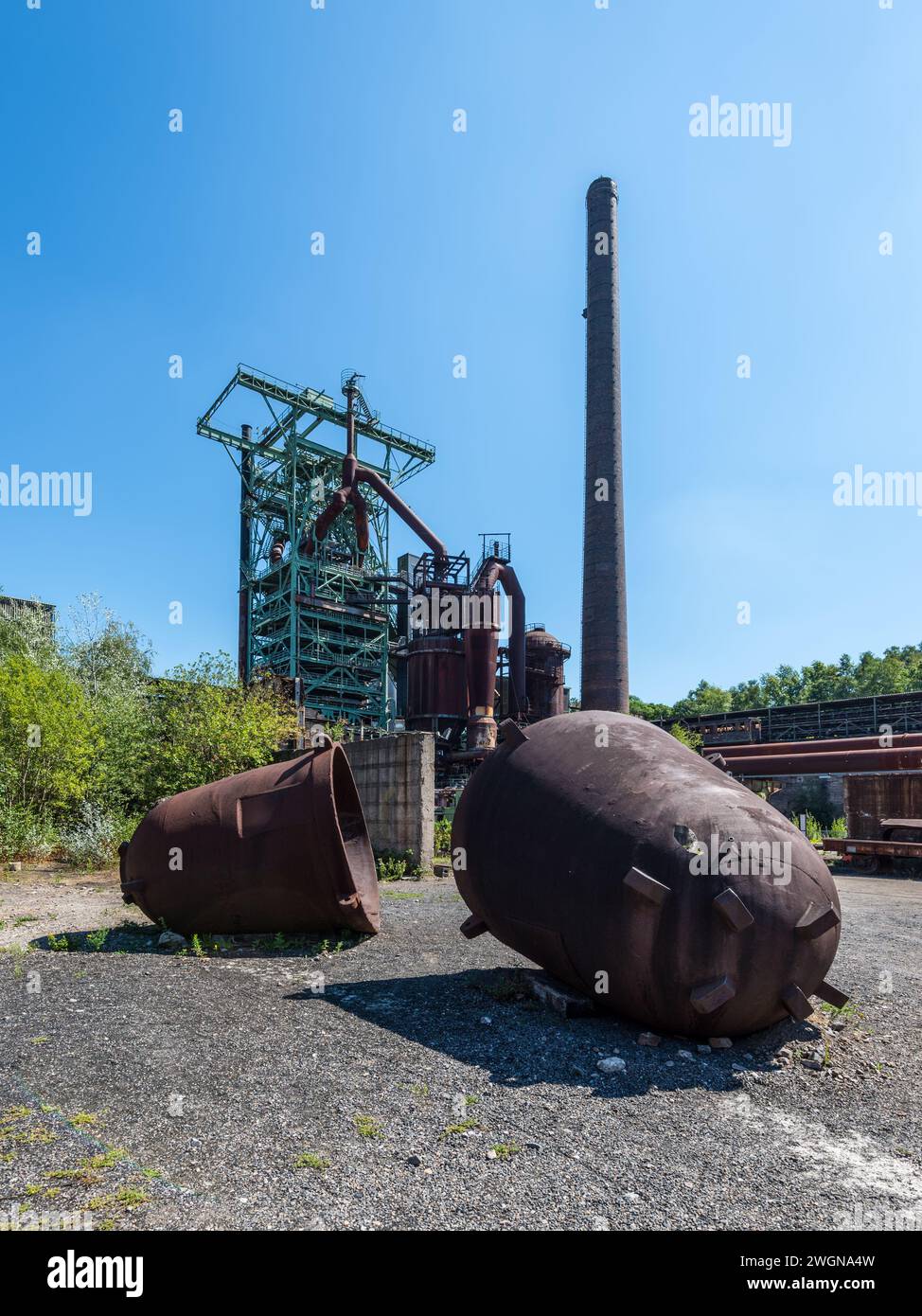 Old industrial plant with blast furnace, disused Henrichshuette steel ...