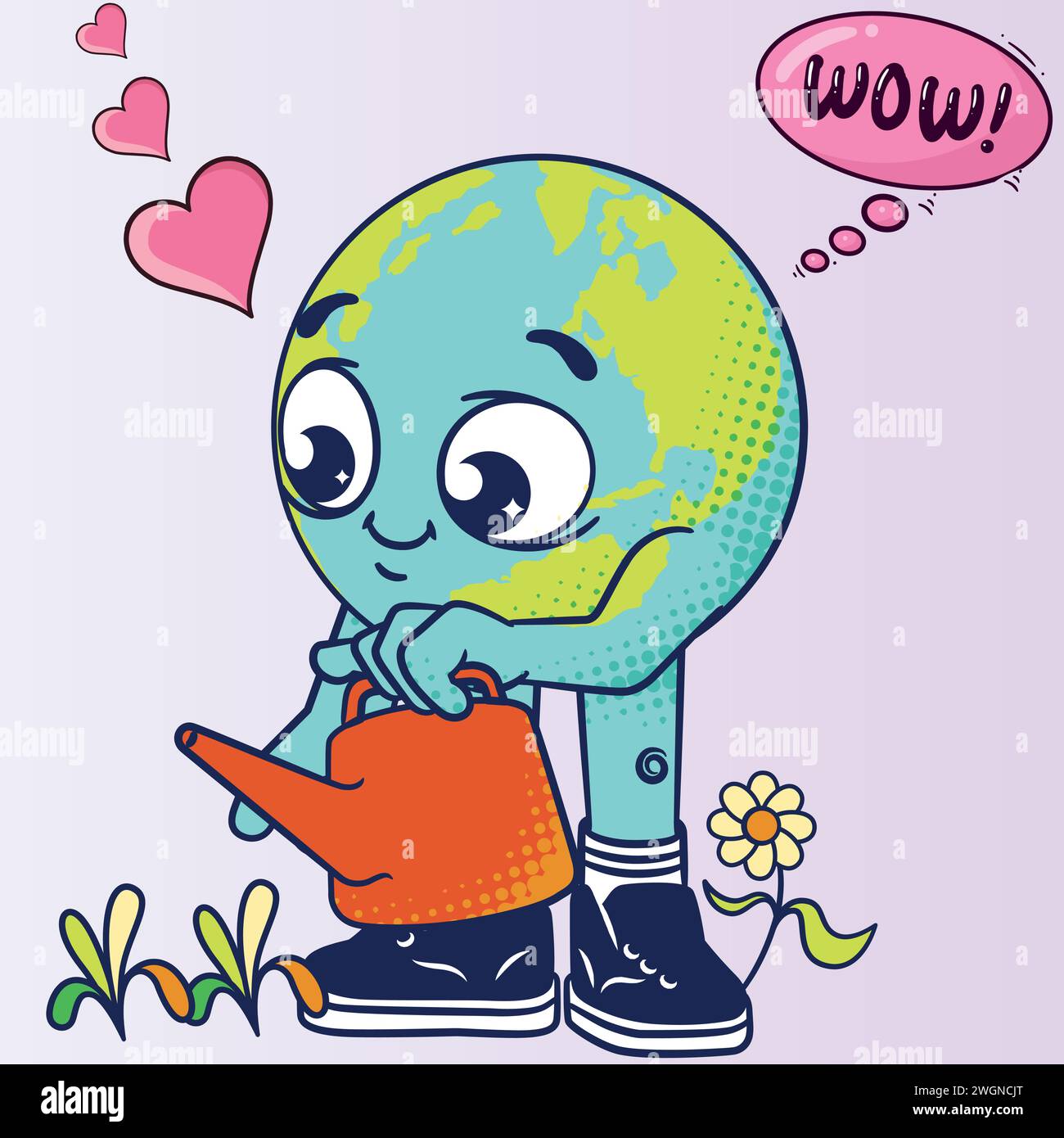 earth day cartoon pop art style Stock Vector Image & Art - Alamy