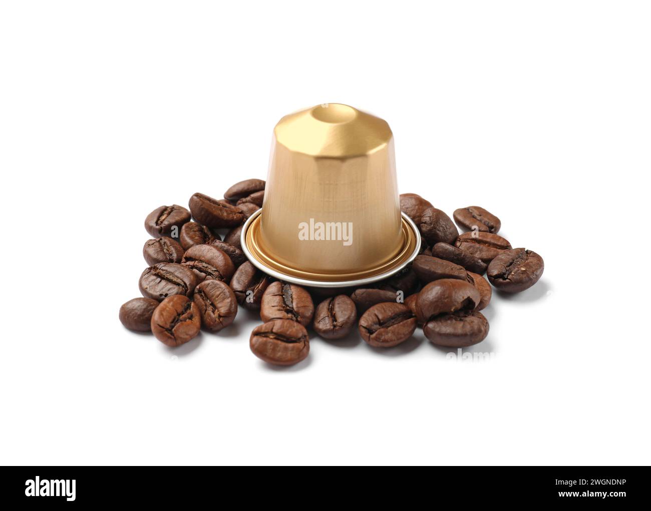 Gold coffee capsule on hi-res stock photography and images - Alamy