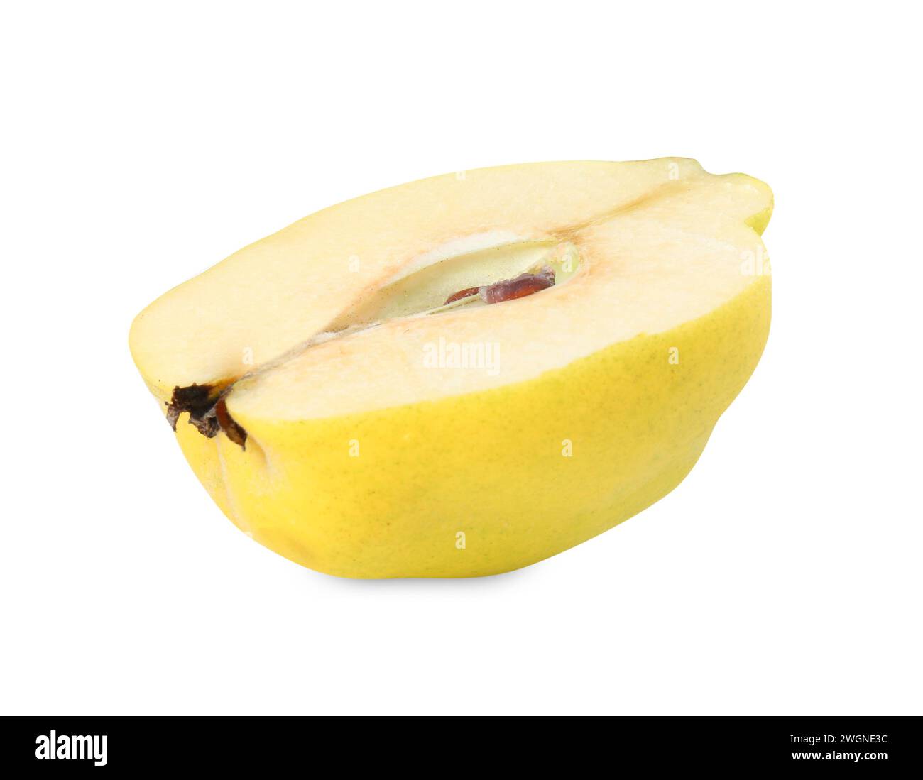 Half of fresh ripe quince isolated on white Stock Photo - Alamy