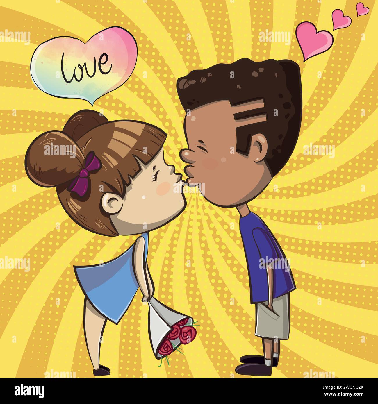 Marriage couple Valentines day pop art style Stock Vector Image & Art ...