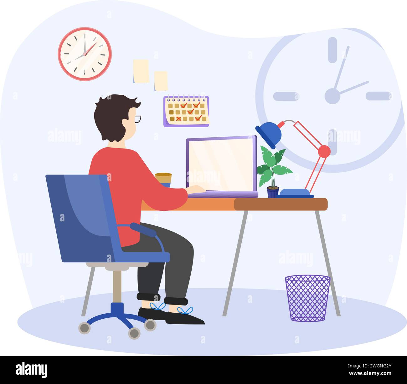 Work time illustration. Time management concept planning, organization ...