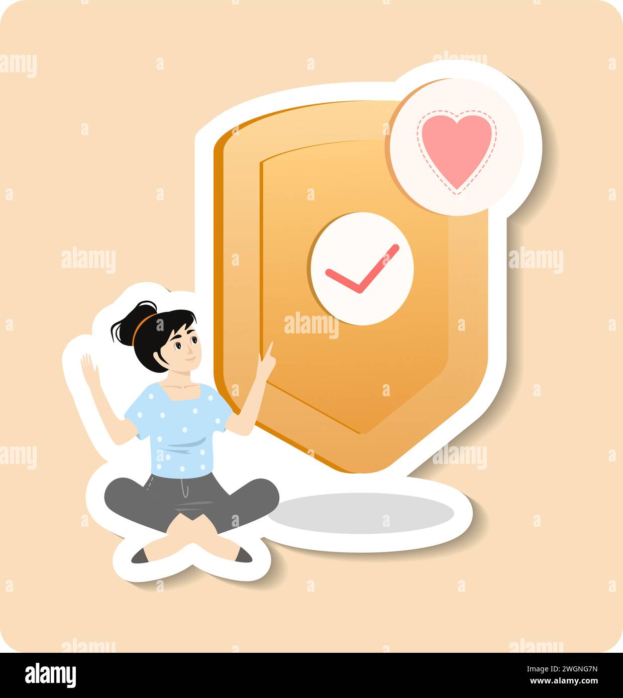 Reliability sticker illustration. Flat core value collection. Creative ...