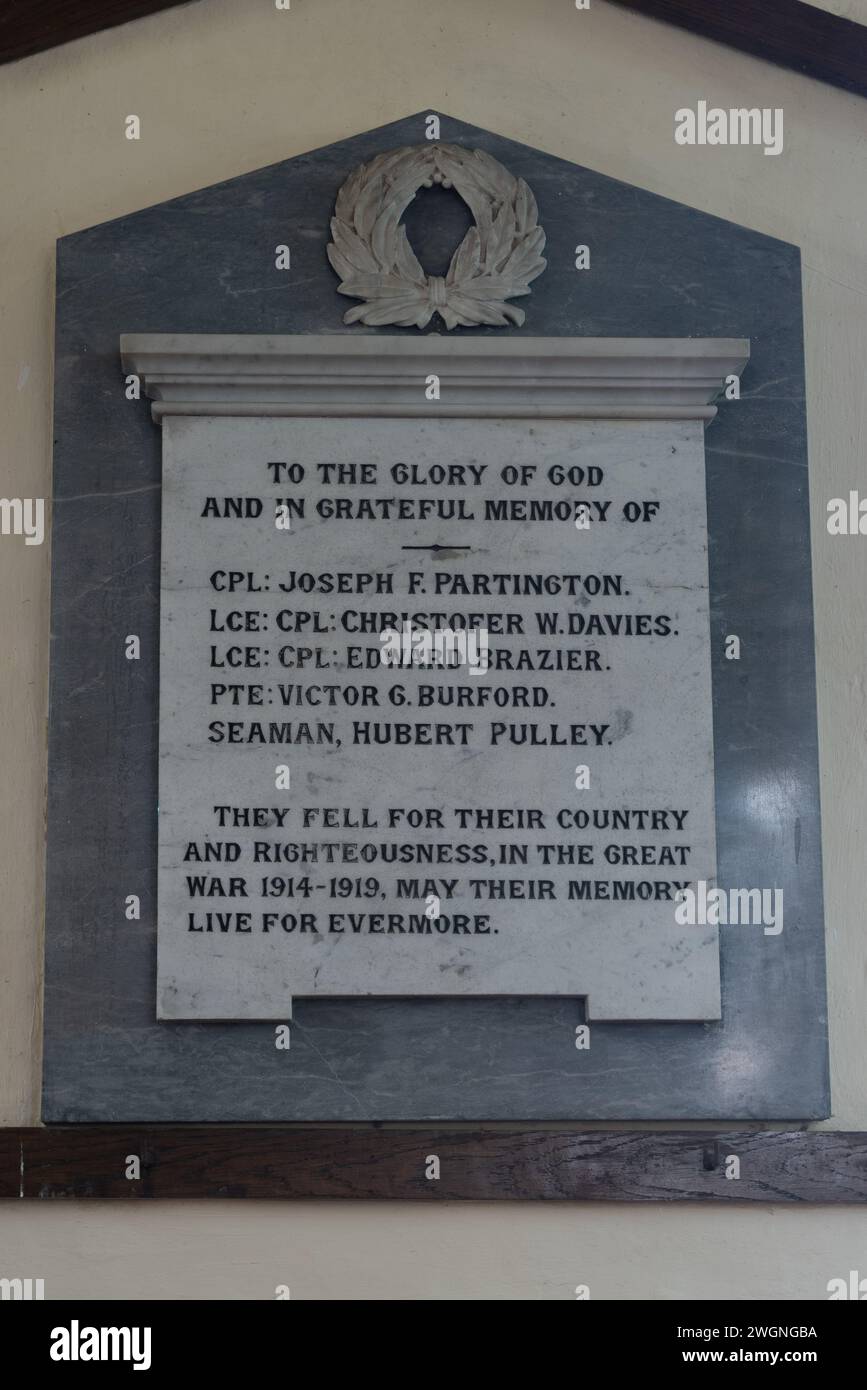 Great War memorial, St. Leonard`s Church, Broughton Hackett ...