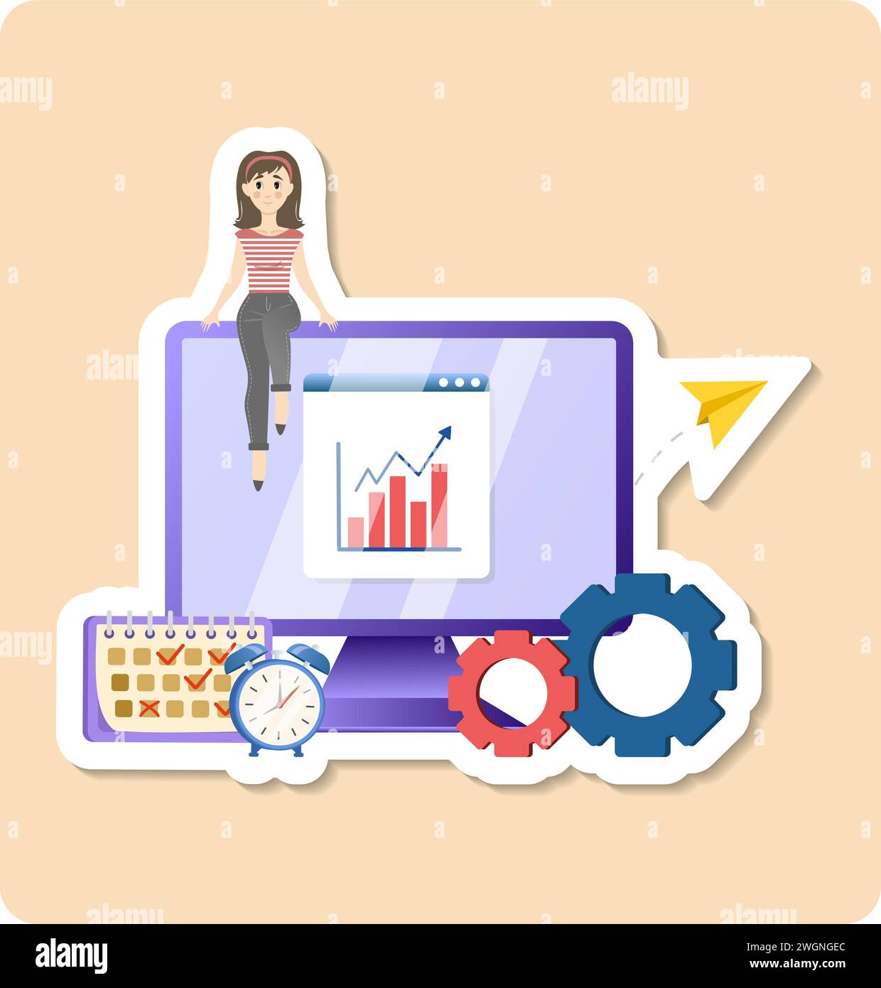 Many office staff Stock Vector Images - Alamy