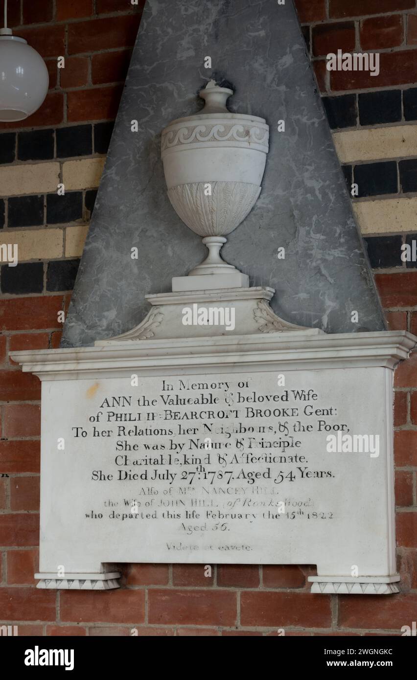 Ann Brooke memorial, St. Peter ad Vincula Church, Tibberton ...