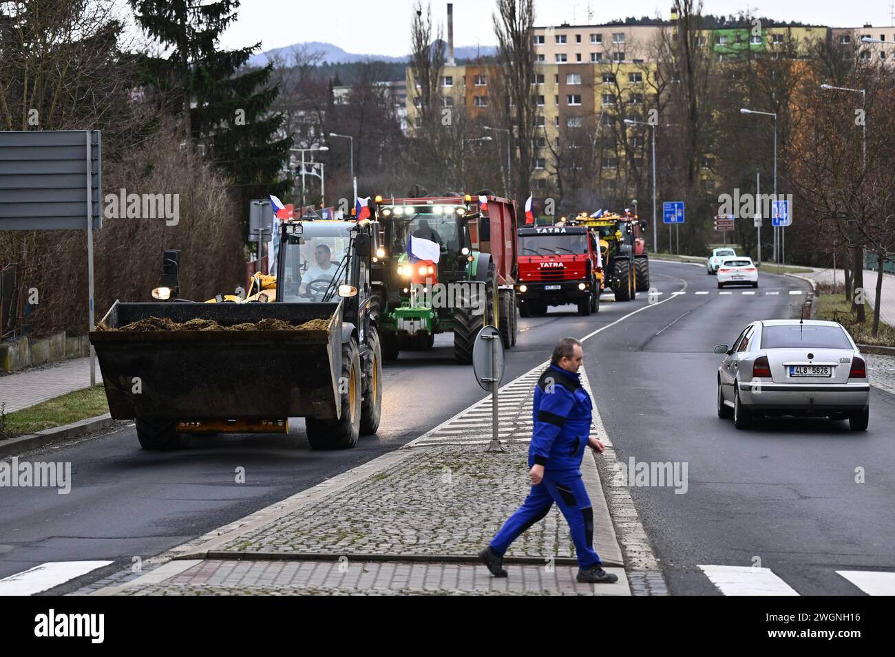 Ceska Lipa, Czech Republic. 06th Feb, 2024. Protest action of farmers ...