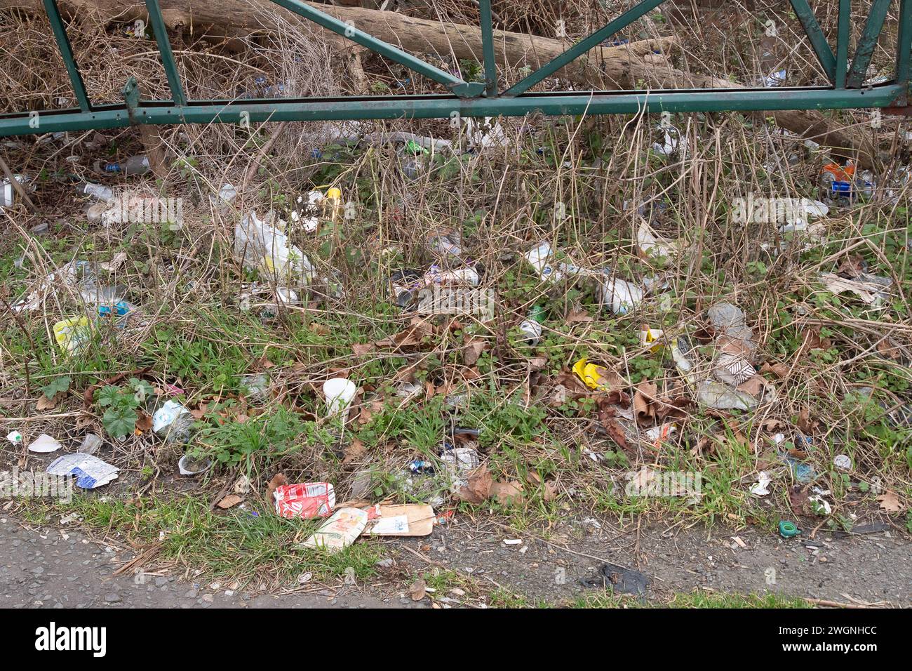Bedfont, UK. 5th February, 2024. Fly-tipping and household litter in ...