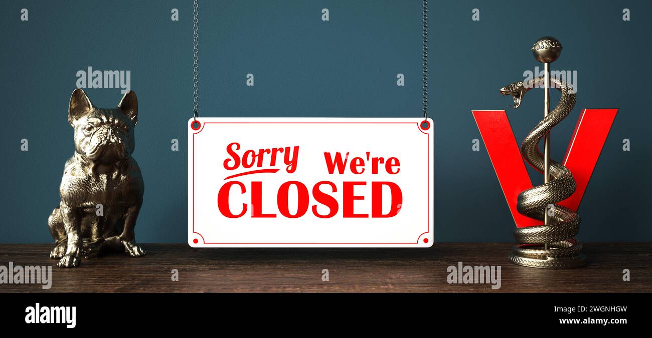 Aesculapian Staff Dog Veterinarian V Closed - 3D illustration Dog ...