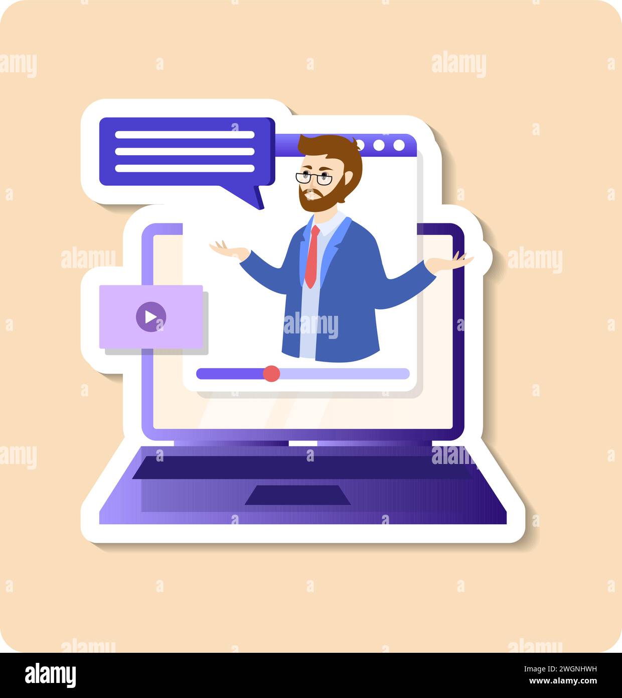 Video tutorials sticker illustration. Video Tutorial Online Education ...