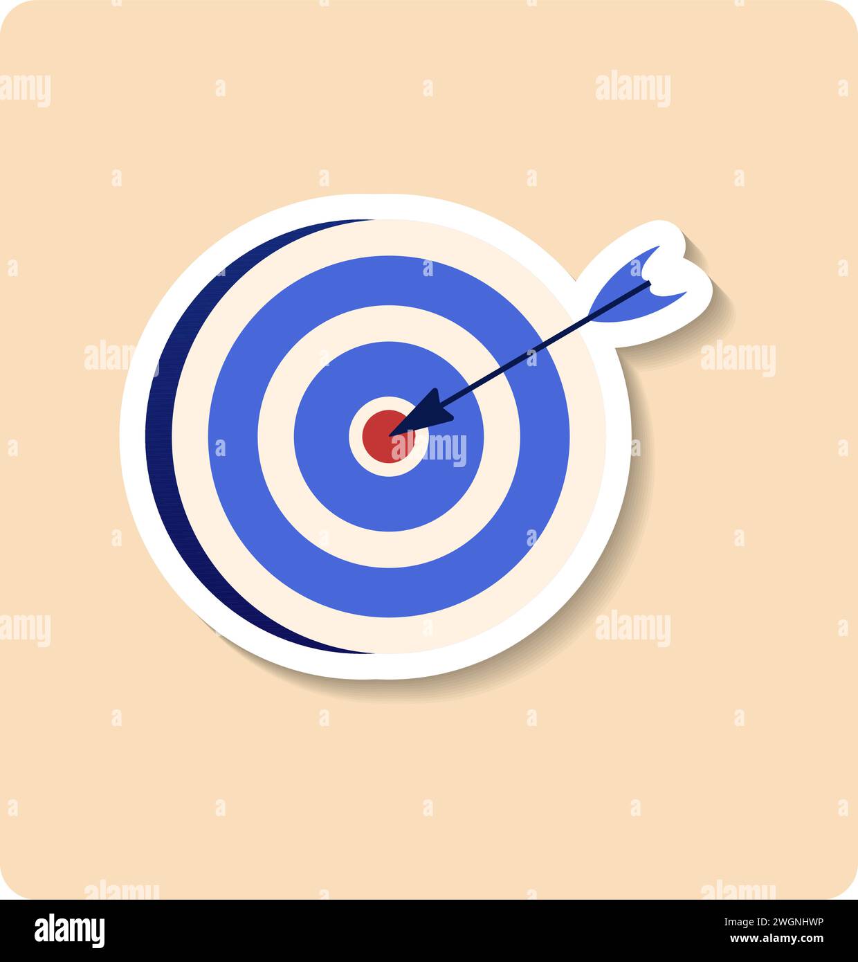 Target sticker illustration. Aim, arrow, plant, geolocation, network ...