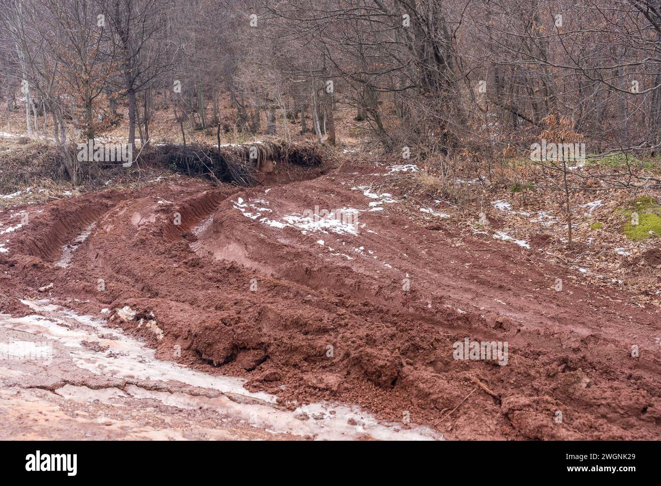 Contamination of soil and nature by mining dangerous and toxic ores ...