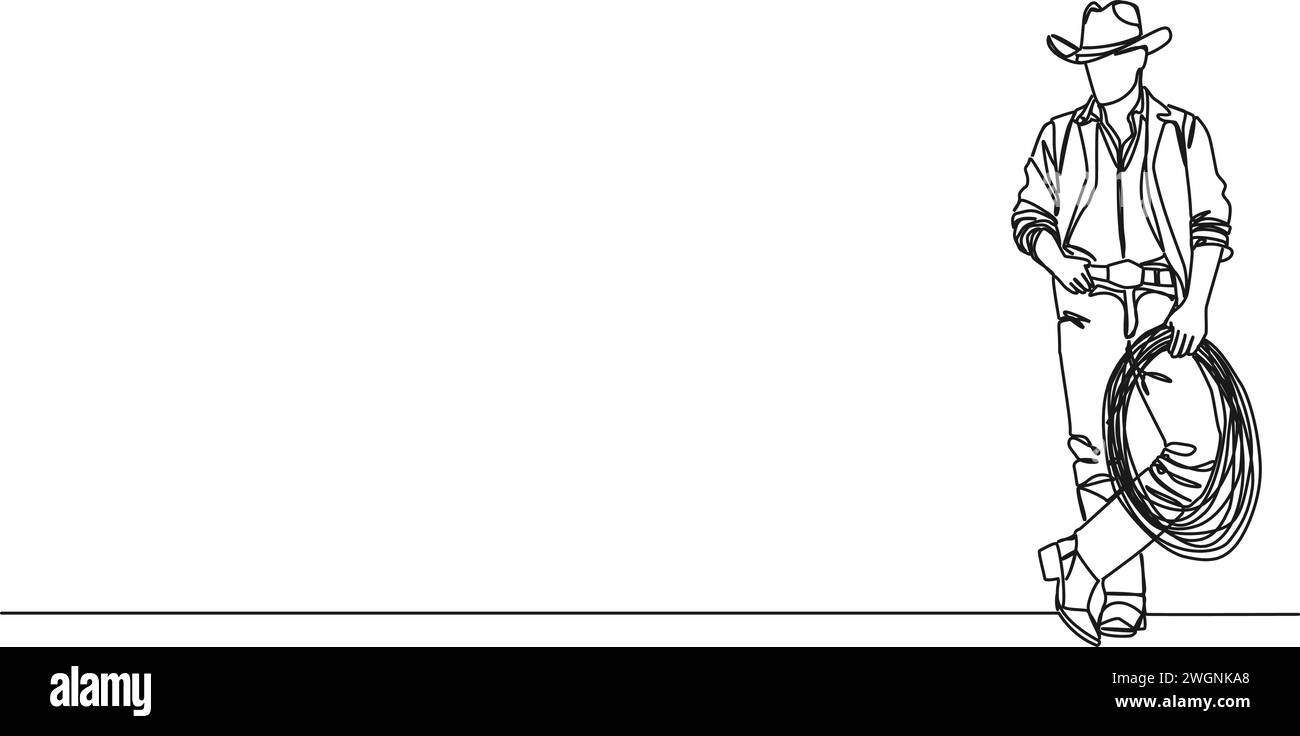 Cowboy lasso illustration hi-res stock photography and images - Alamy