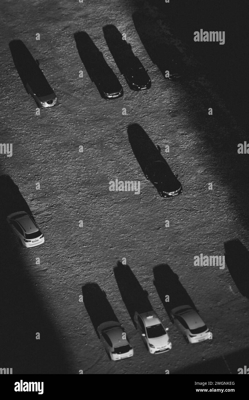 Shadow of cars in the parking lot Stock Photo - Alamy