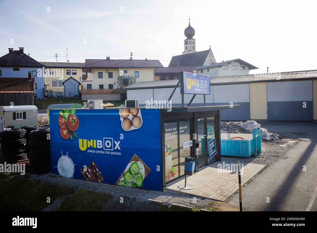 06.02.2024, Geretsberg, AUT, Unterwegs in Oberösterreich, Unibox, Verschieden Themenbilder ...