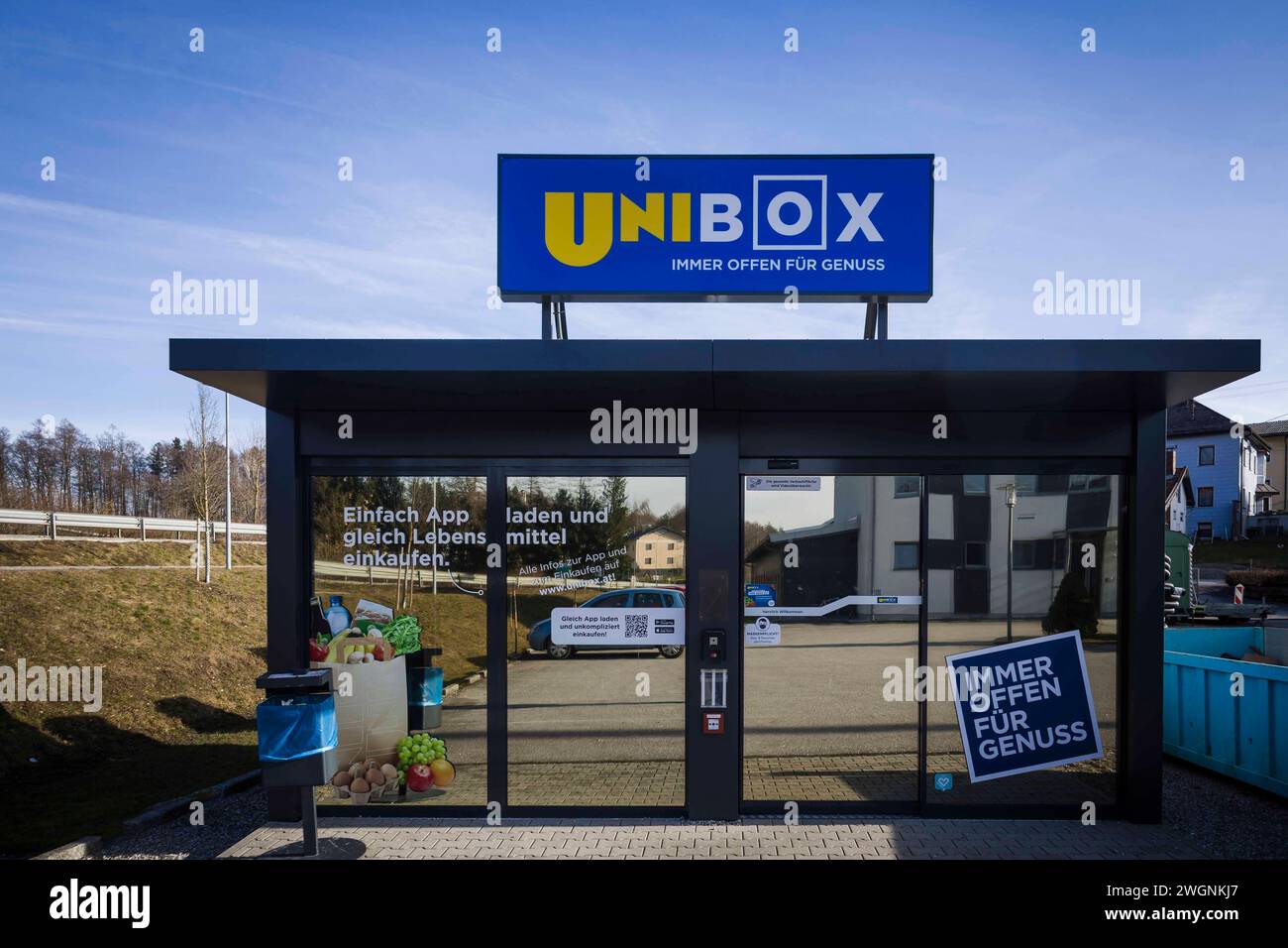 06.02.2024, Geretsberg, AUT, Unterwegs in Oberösterreich, Unibox, Verschieden Themenbilder ...