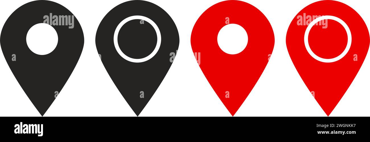 location pin icon symbol sign isolated on transparent background, map ...