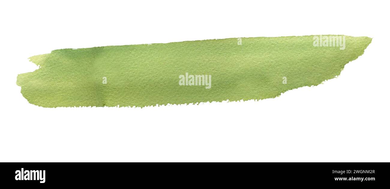 Watercolor illustration of a stylized abstract green meadow, clearing ...