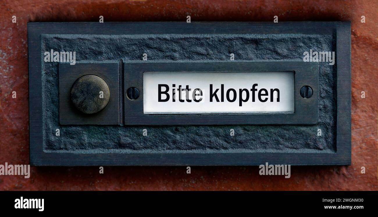 Klingelschild mit Bitte klopfen Klingelschild mit Bitte klopfen, 06.02. ...