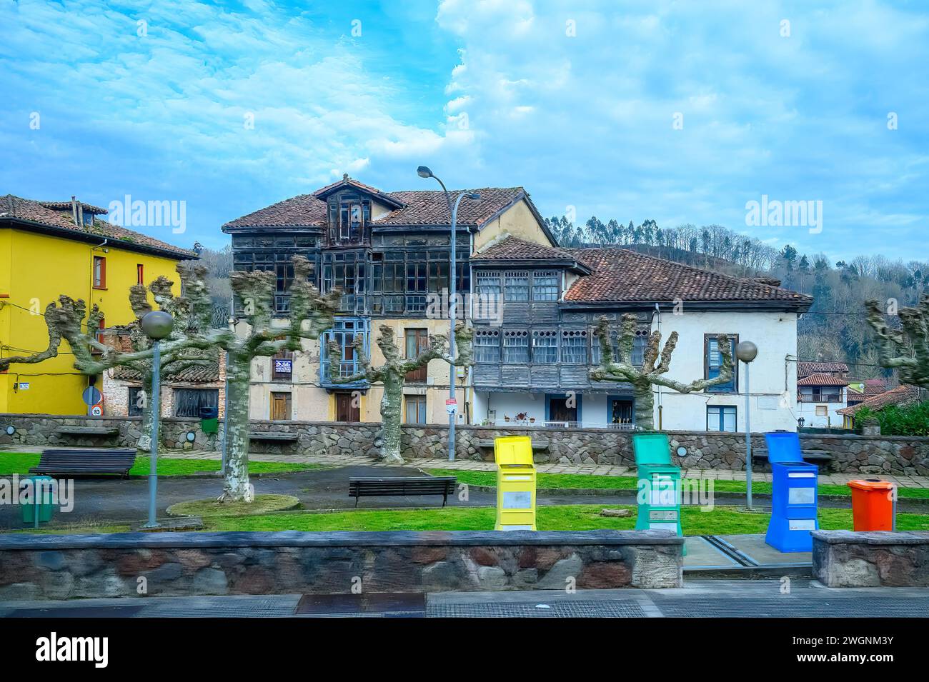 Village rural building facade blue hi-res stock photography and images ...