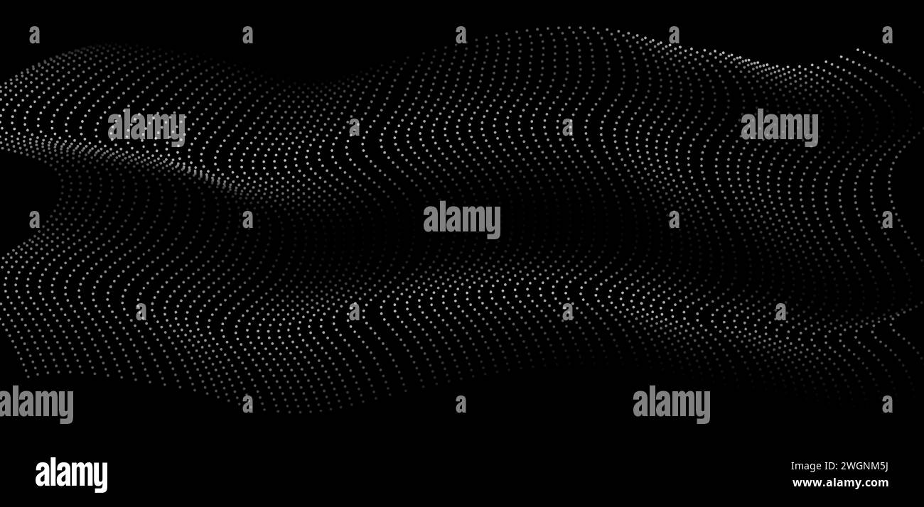 Flowing Dot Particles Wave 3d Curve Pattern Blue And Green Gradient
