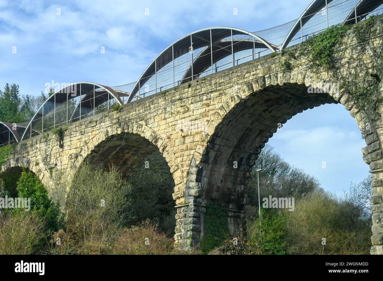RURAL ASTURIAS, SPAIN, old arched stone bridge Stock Photo - Alamy