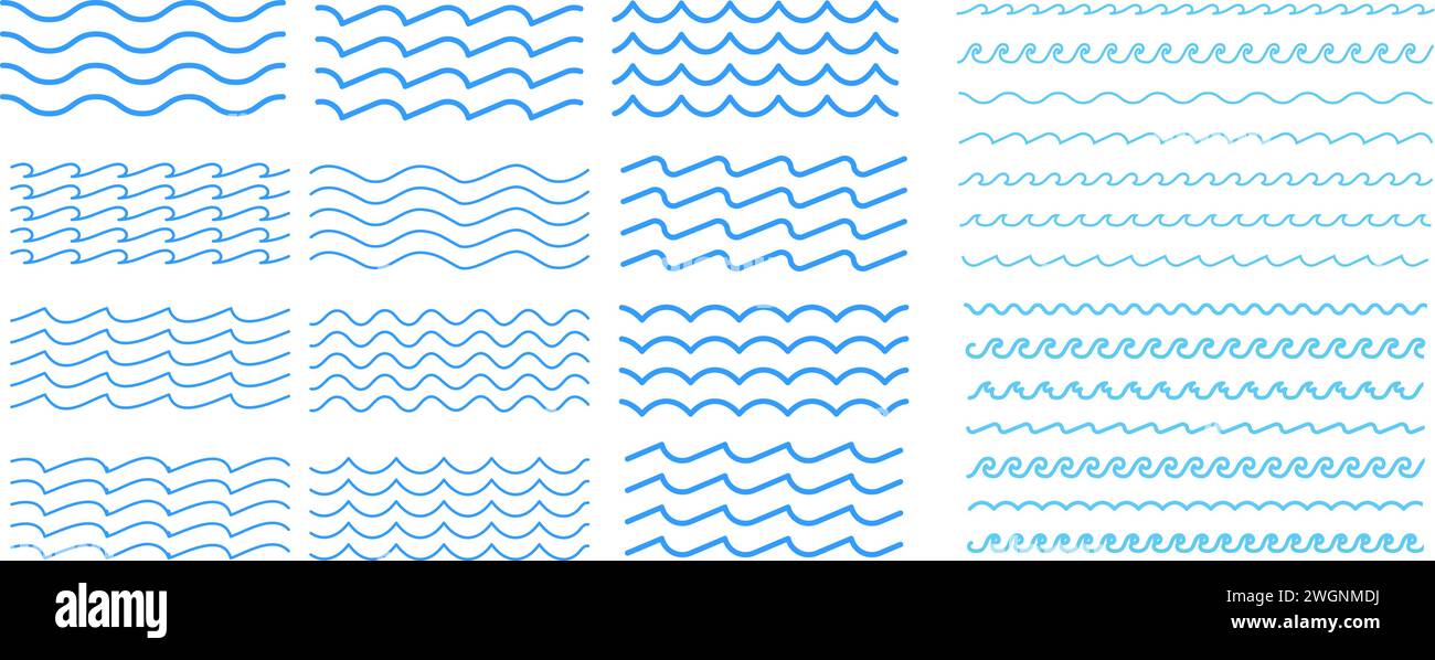 Water wave, sea wave set. Zigzag line. Water logo, symbol vector ... Water wave, sea wave set. Zigzag line. Water logo, symbol vector ...
