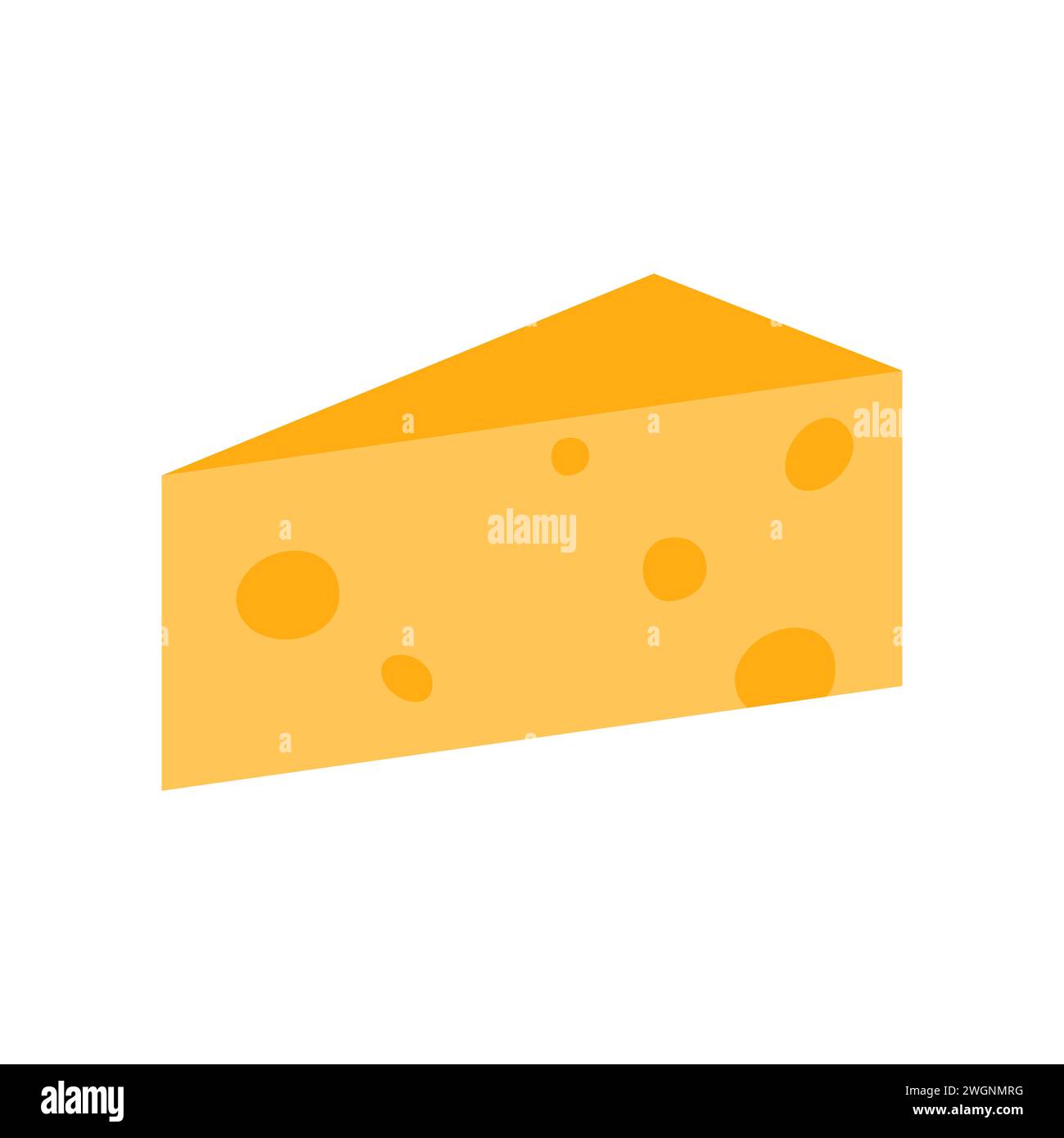 Cheese slice of triangle shape with holes, dairy farm product vector ...