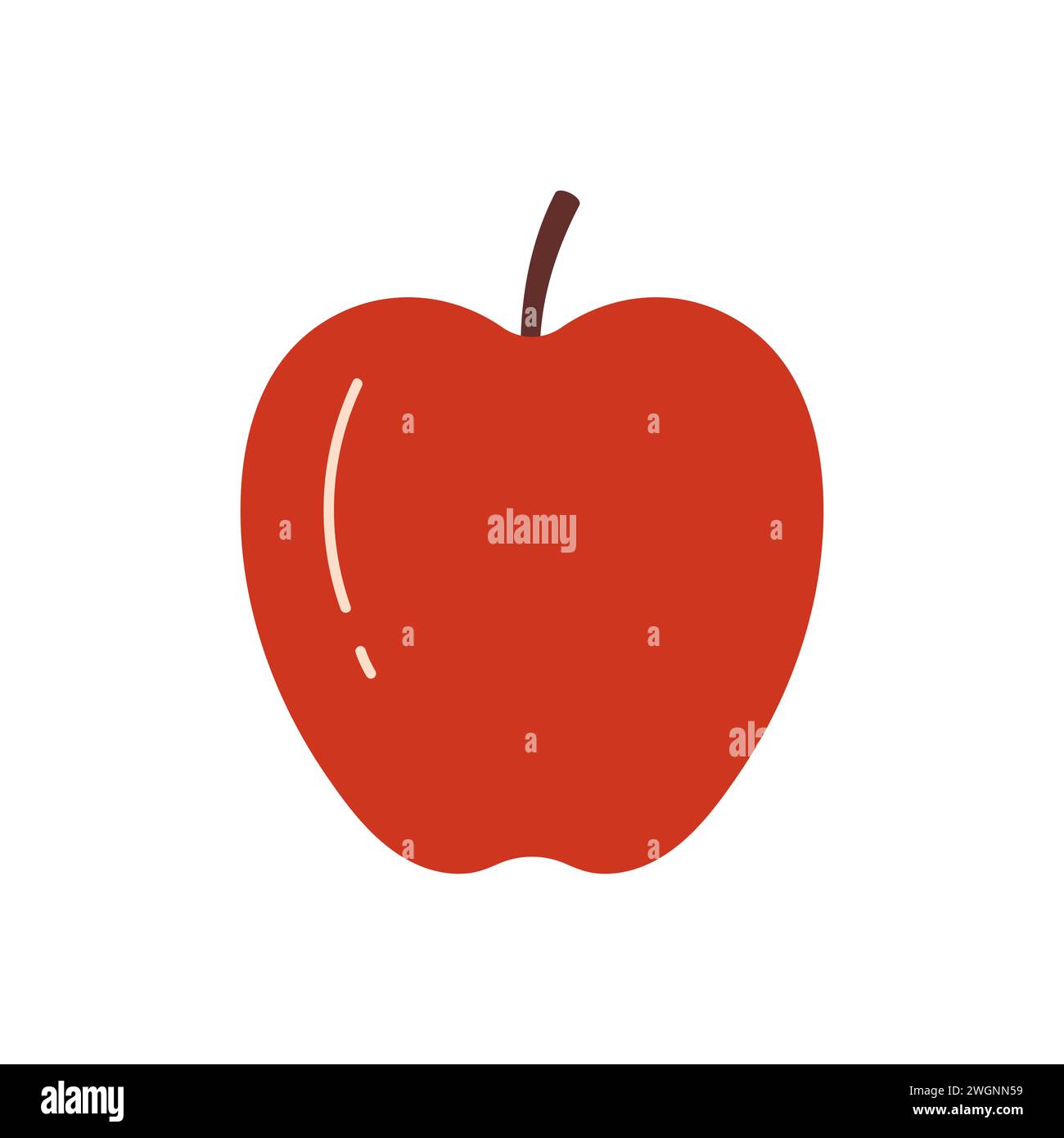 Red apple, simple fresh ripe fruit and harvest from farm garden vector ...