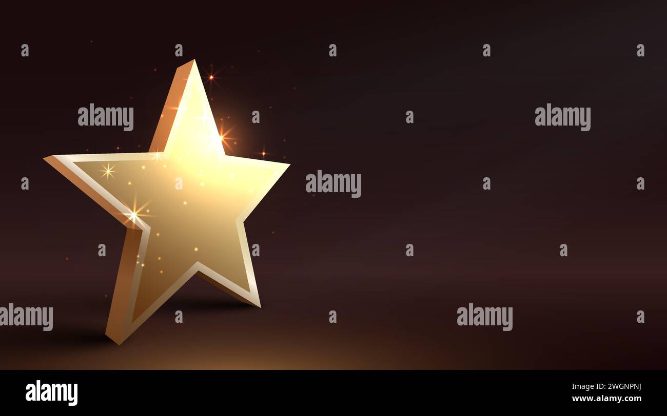Golden winner star on dark background. Number 1. Best choice. Vector ...