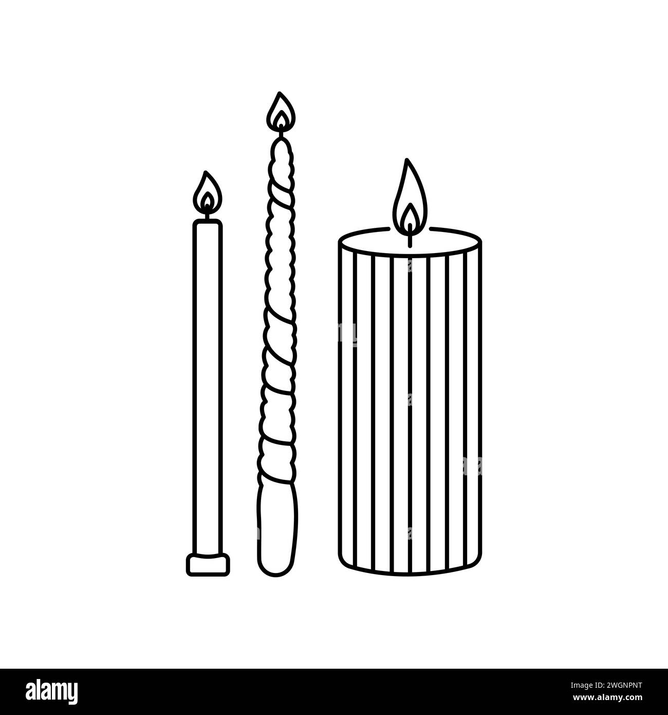 Soy wax candles flat element. Home decorative natural candles. Hand ...