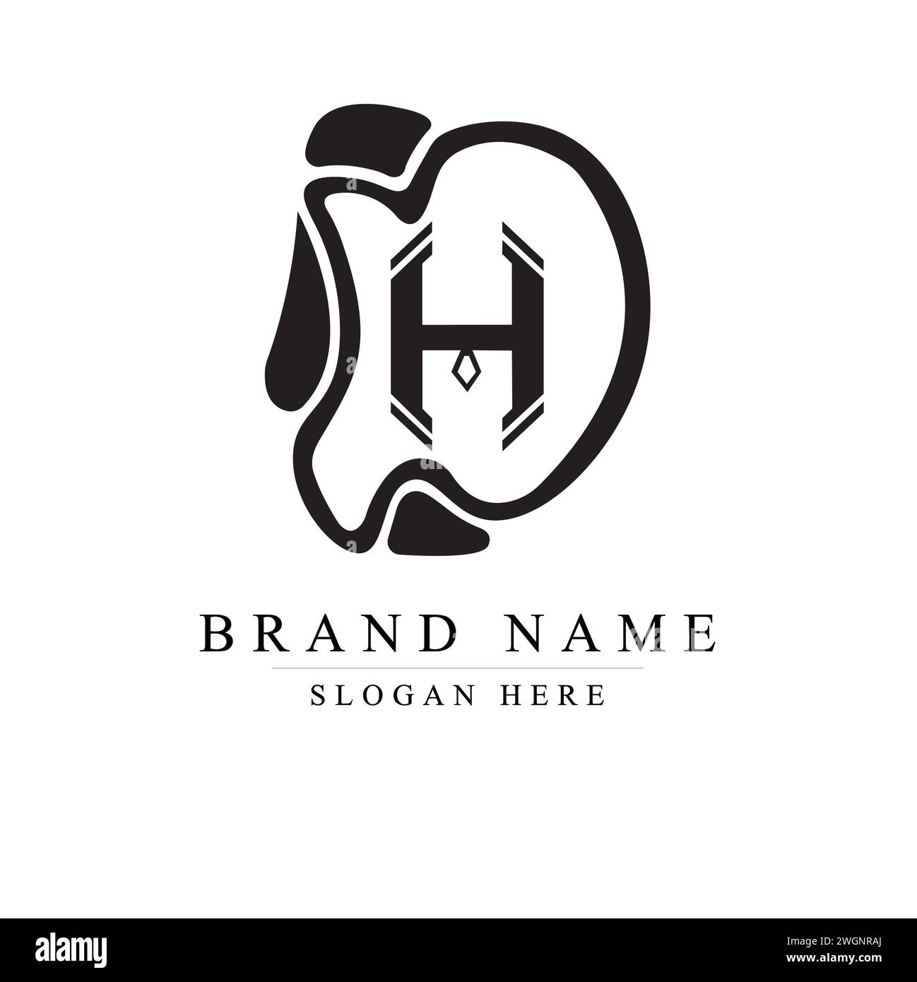 Initial letter DH gaming esports style logo template Stock Vector Image ...