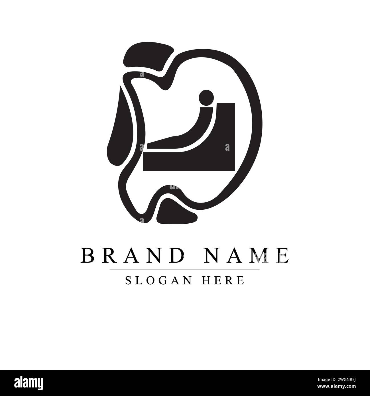 I laying on bed logo, elegant, Simple, Abstract letter i logo Stock ...