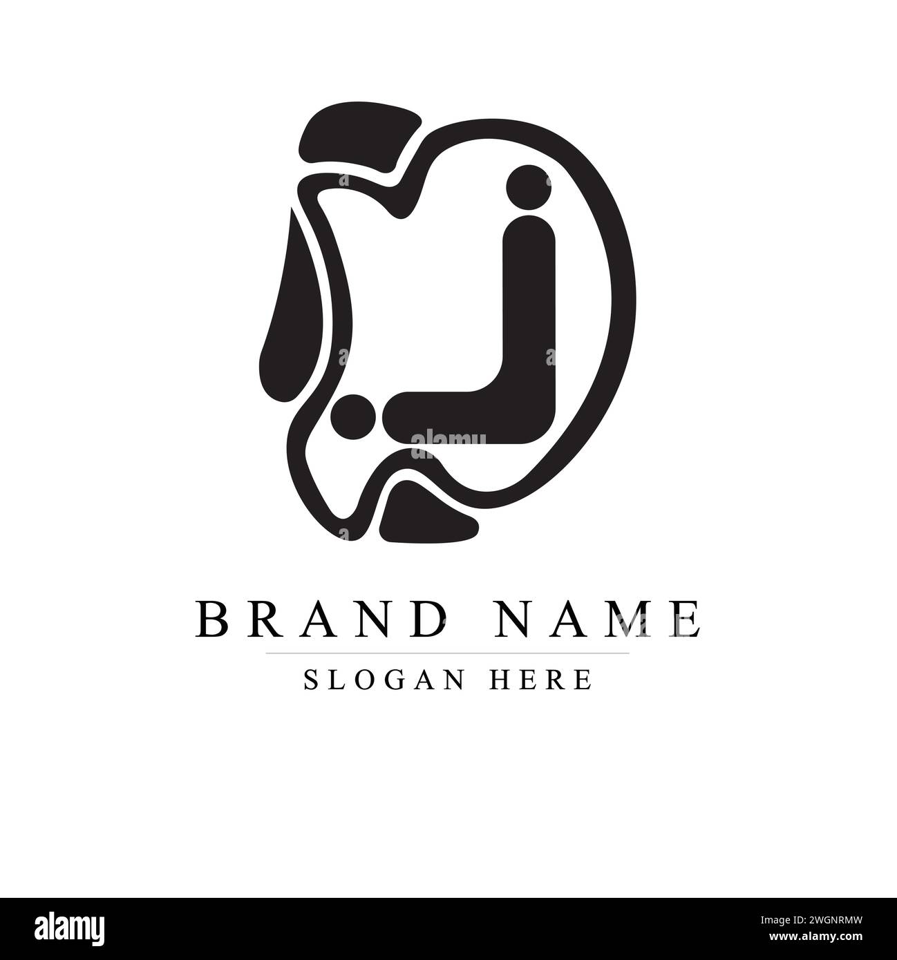 initials letter DJ logo design vector illustration template, Minimal DJ ...