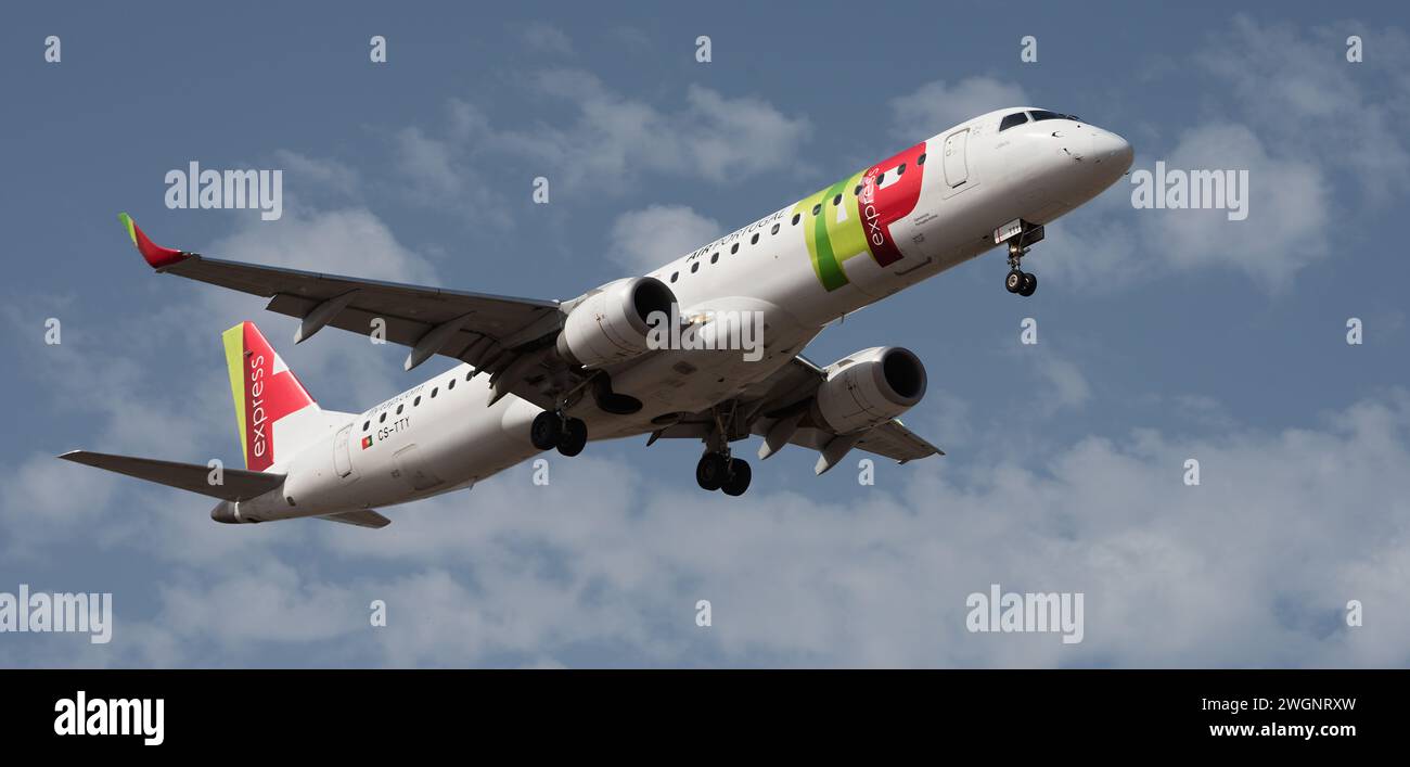 Tenerife, Spain January 28 st, 2024. Embraer E195AR TAP Express ...